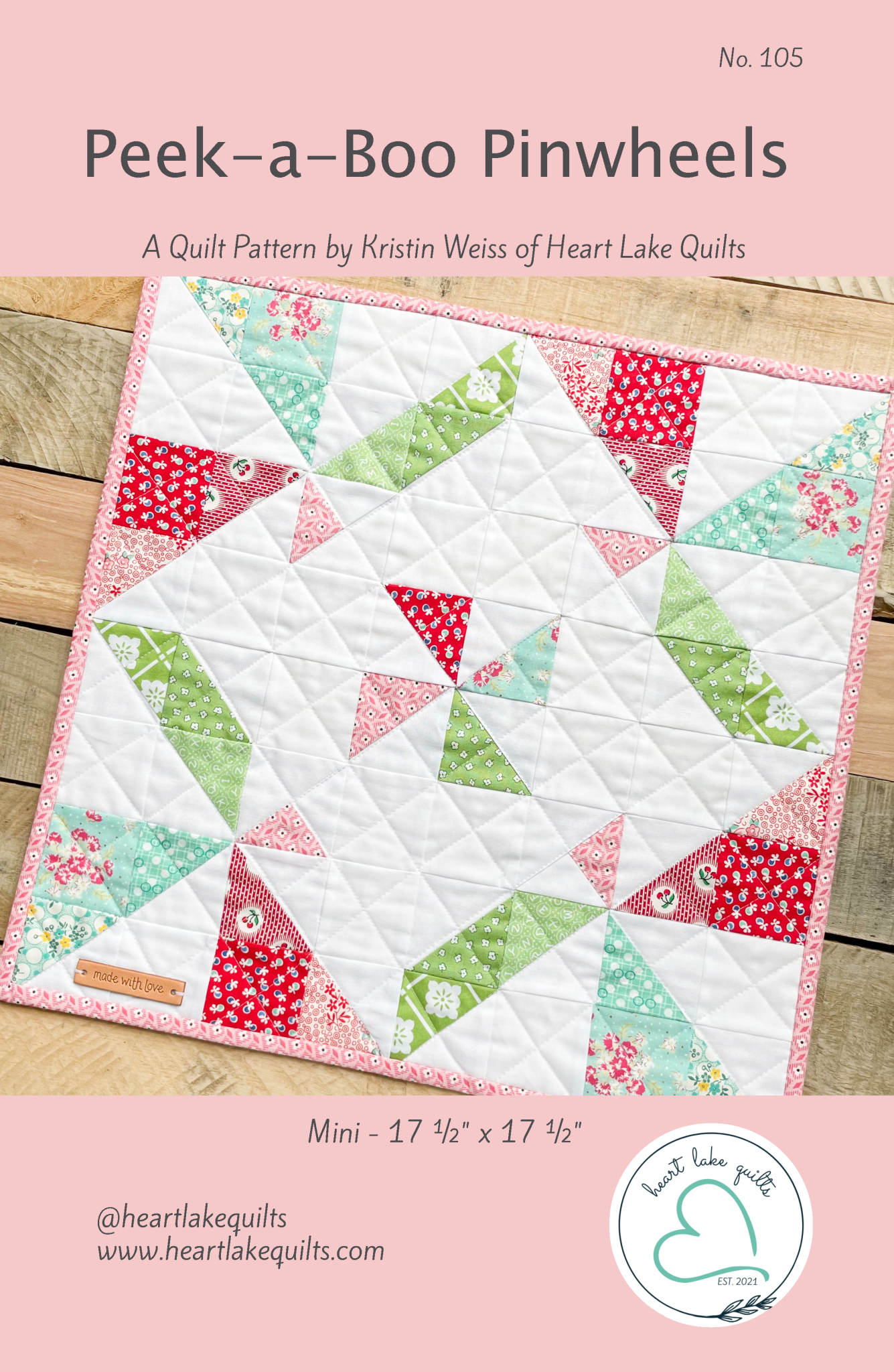 Peek-a-Boo Pinwheels PDF Pattern for Mini Quilts