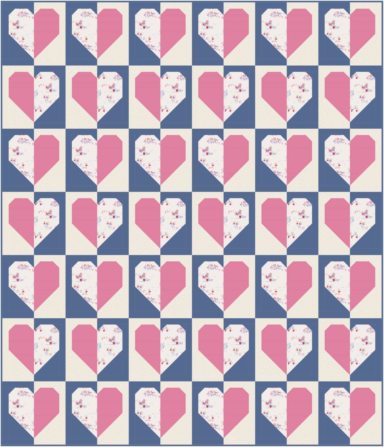 Easy Counterhearts Quilt Pattern for Beginners